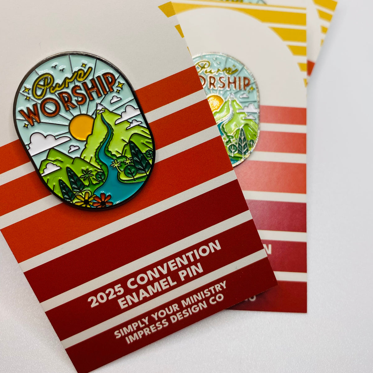 Pure Worship Mountain 2025 Convention Enamel Pin – impress.design.co